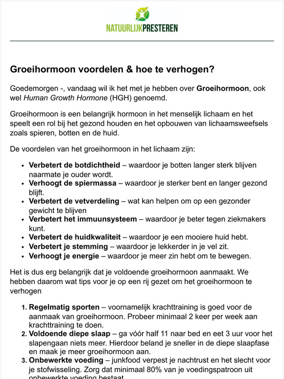 Natuurlijk Presteren: 🌱 De voordelen van Lichaamseigen Groeihormoon ...