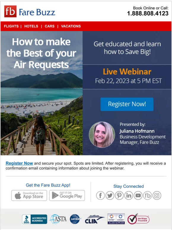 Fare Buzz: Webinar: How to make the Best of your Air Requests. Register ...