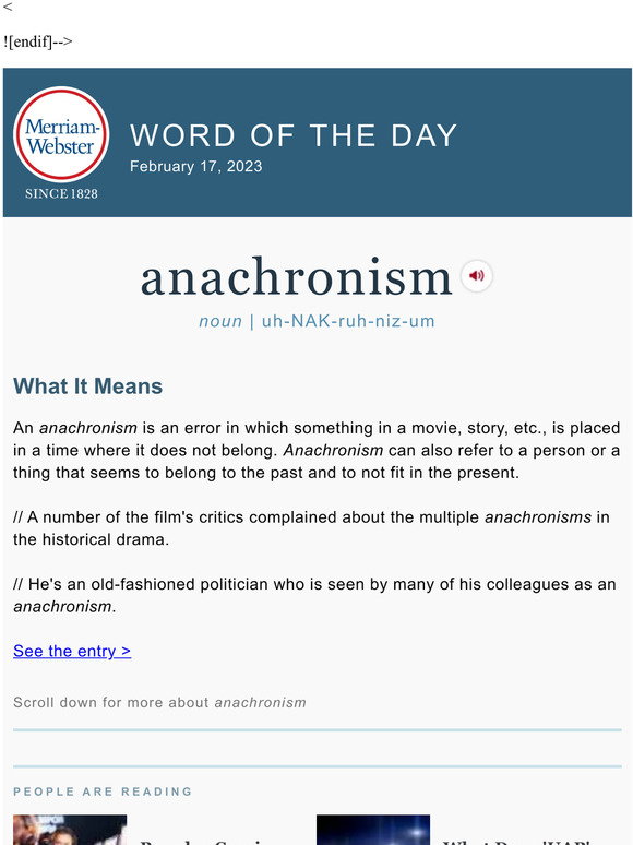Merriam-Webster: Anachronism - plus, Popular Gaming Terms Explained ...