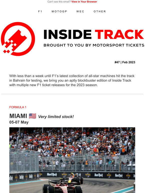 Motorsport Tickets: New F1 ticket launches aplenty! 🏁 | Milled