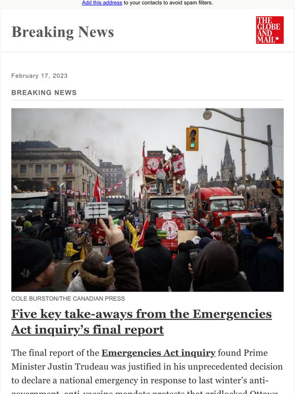 The Globe and Mail: Breaking News: Five key take-aways from the ...
