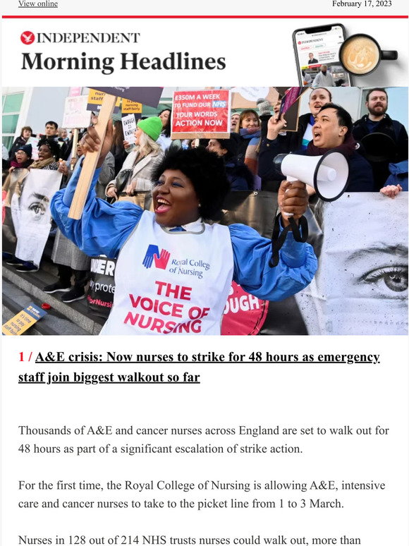 The Independent: A&E crisis: Nurses to strike for 48 hours as emergency ...