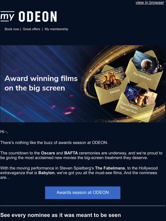 ODEON: Award-winning films on the big screen | Milled
