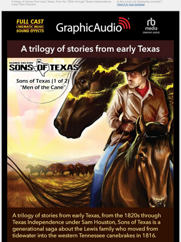 GraphicAudio: Sons of Texas by Elmer Kelton. Take 45% Off the early ...