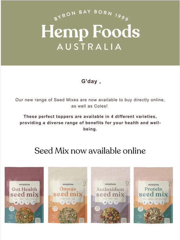 Hemp Foods: 💚 Our New Seed Mixes Are Now Available Online! | Milled
