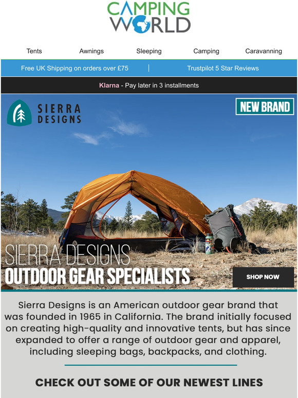 Camping World: Introducing Sierra Designs 🏕️ Gear Designed to Help You ...
