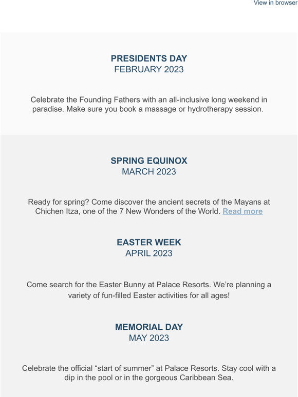Palace Resorts: — 😄🌴 Celebrate long weekends in all-inclusive style ...
