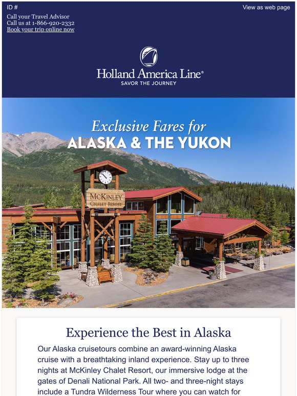 Holland America Line: From Glaciers to Denali: Private Fares from $119 ...