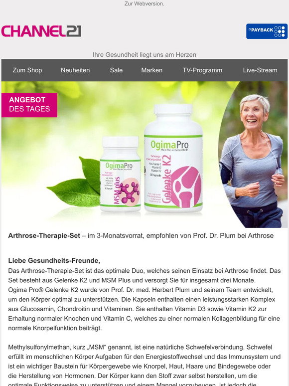 CHANNEL21: Entdecken Sie das einzigartige Arthrose-Therapie-Set von ...