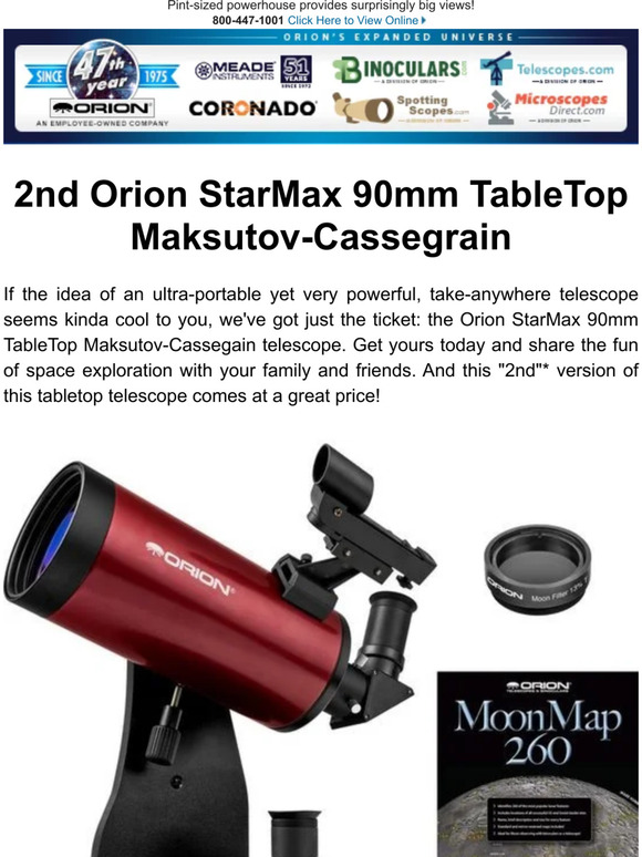 2nd Orion Starmax 90mm Tabletop Maksutov Cassegrain