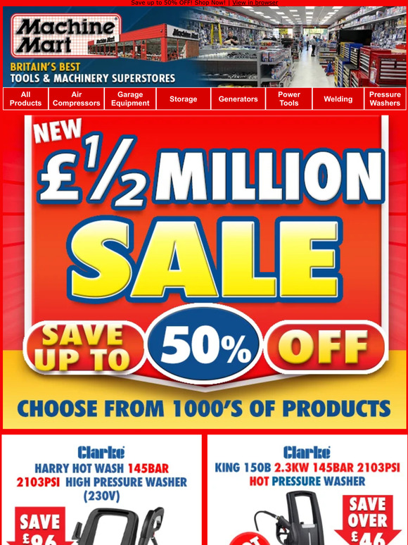 Machine Mart: SALE: Up to Half Price Off Tools and Machinery in our ...