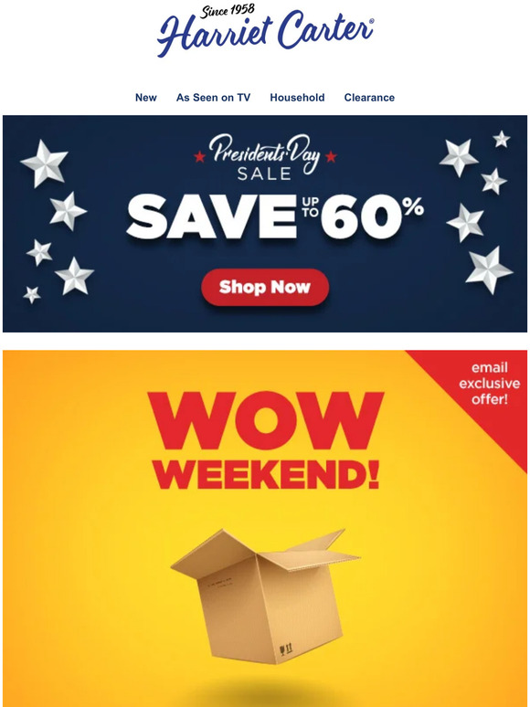 Harriet Carter: WOW Weekend is Here! Free Shipping No Minimum | Milled