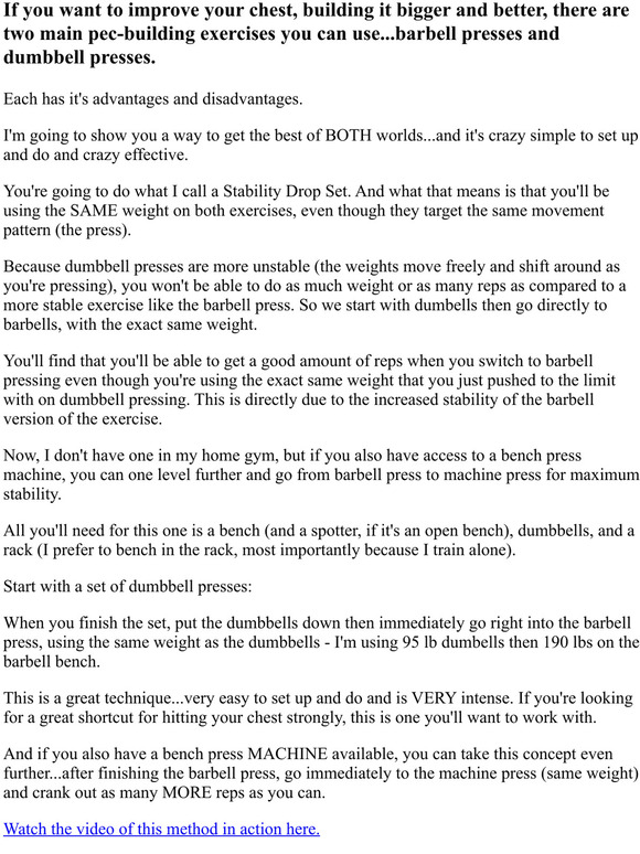 FitStep: Light up your chest with Stability Drop Sets... | Milled