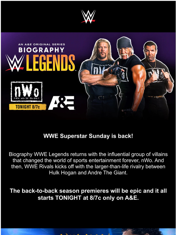 WWE Shop: WWE Superstar Sunday Returns Tonight on A&E! | Milled