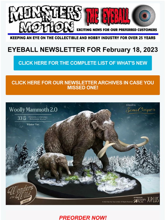 Monsters in Motion: Woolly Mammoth, Clint Eastwood, Lifesize Props ...
