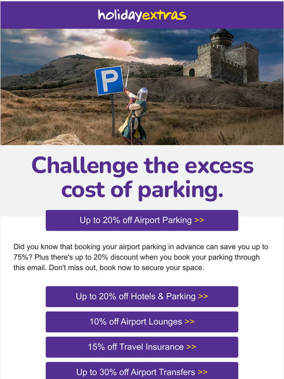 Holiday Extras: Airport Parking: Book Through This Email For Up To 20% ...