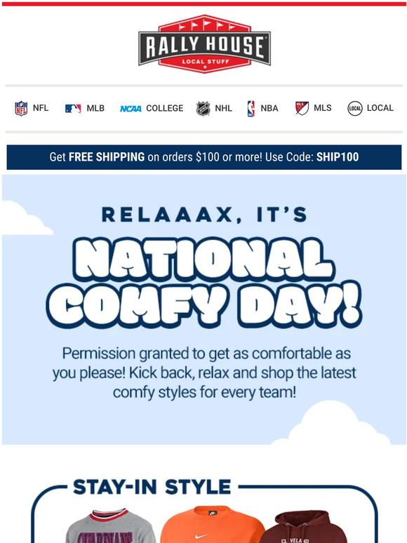 Rally House: Happy National Comfy Day! ☁️💙 | Let's Get Cozy 🤗 | Milled