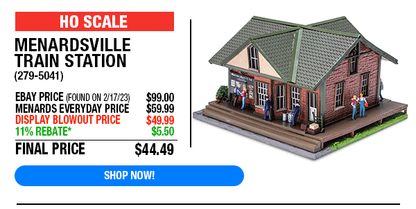 Menards: HO Scale Display Building Blowout Sale! | Milled