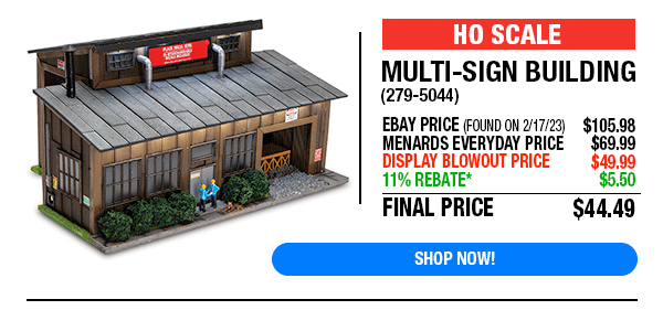 Menards: HO Scale Display Building Blowout Sale! | Milled
