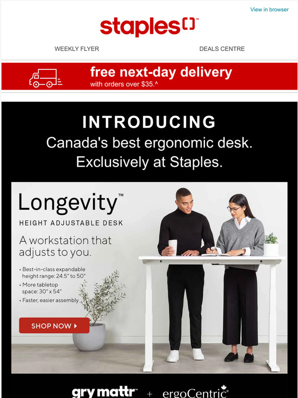 Staples: Inside: The Ergonomic Desk of Your Dreams 😍 | Milled