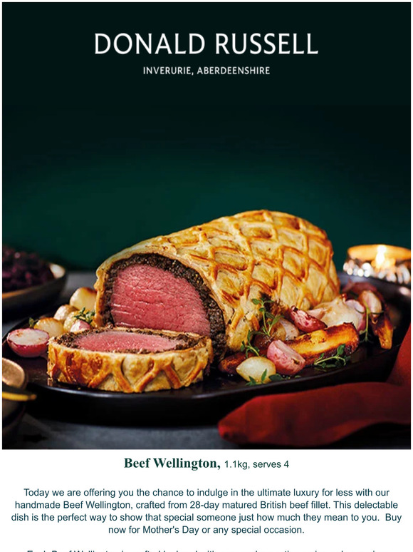 Donald Russell: ️ Save £10 on luxury Beef Wellington | Milled