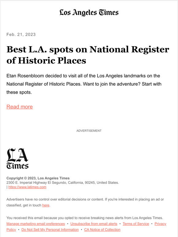 Los Angeles Times: Best L.A. spots on National Register of Historic ...