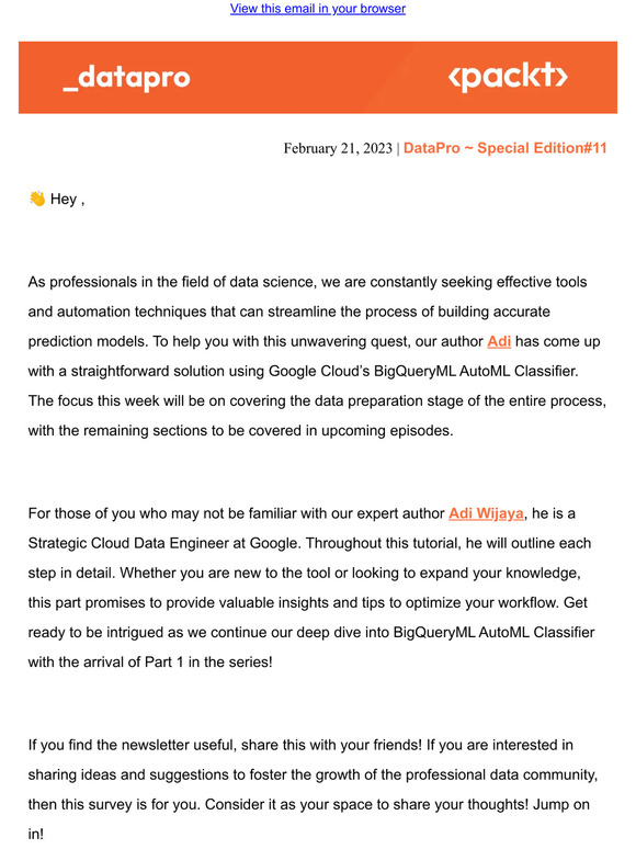 Packt: Using BigQueryML AutoML Classifier to Solve the Kaggle competition! - Part 1 | Milled