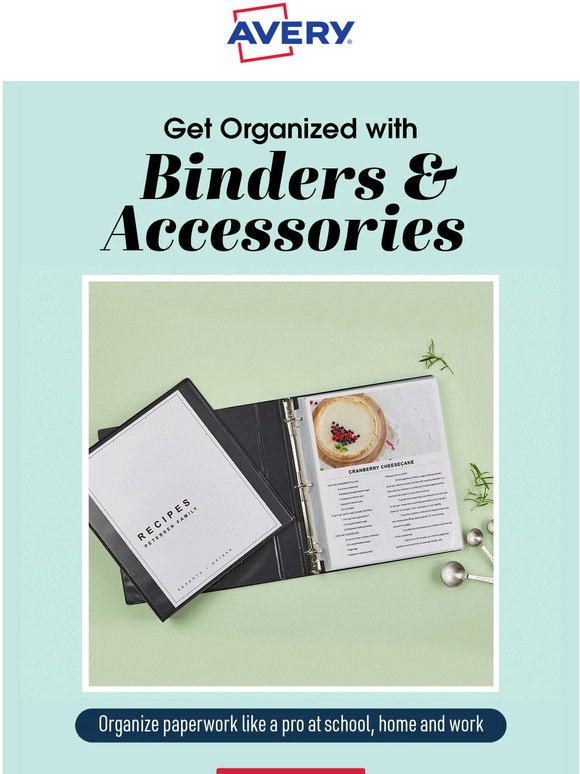 Avery: Get Organized with Binders & Accessories | Milled
