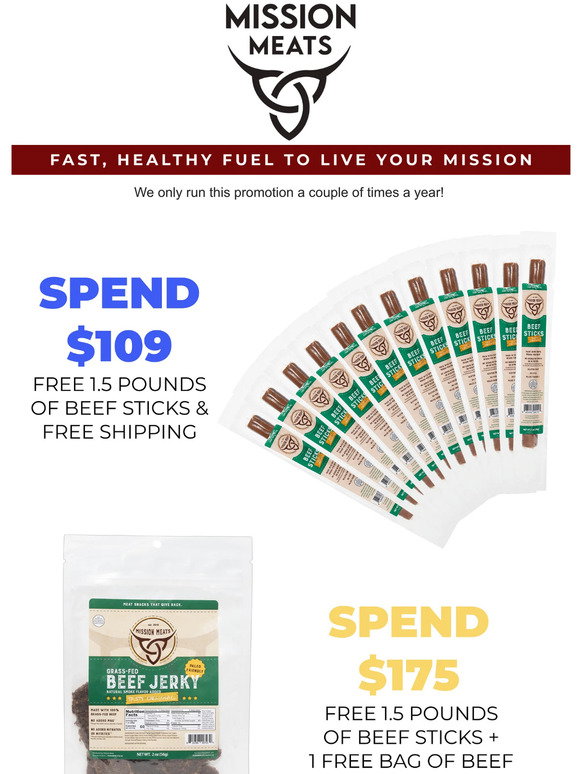 Mission Meats: 1.5lbs of FREE beef sticks | Milled