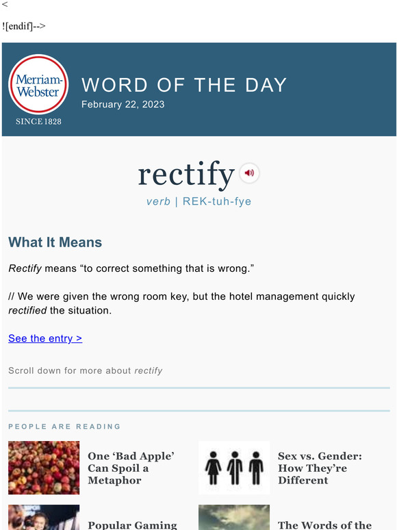 Merriam-Webster: Rectify - plus, One ‘Bad Apple’ Can Spoil a Metaphor ...