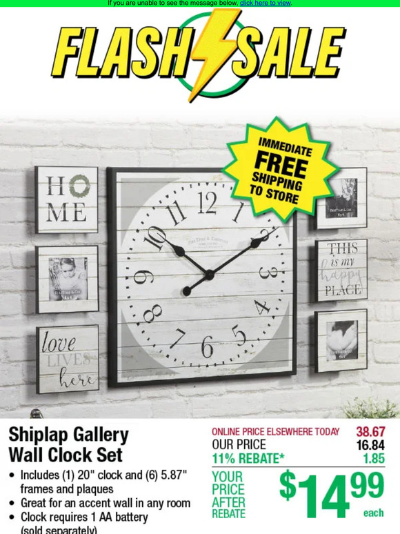 Menards: 7 Piece Gallery Clock Set for $14.99! | Milled