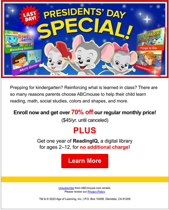 ABCmouse: LAST DAY! Presidents' Day Special! 🇺🇸 | Milled