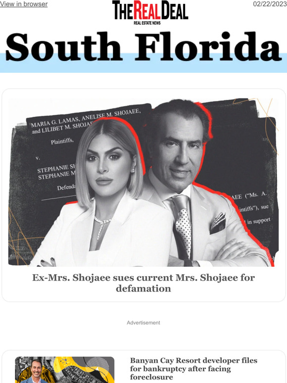 The Real Deal: Ex-Mrs. Shojaee sues current Mrs. Shojaee for defamation ...