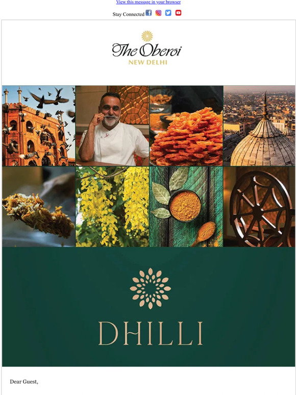 Oberoi Hotels: Introducing Dhilli by Michelin-starred Mentor Chef ...