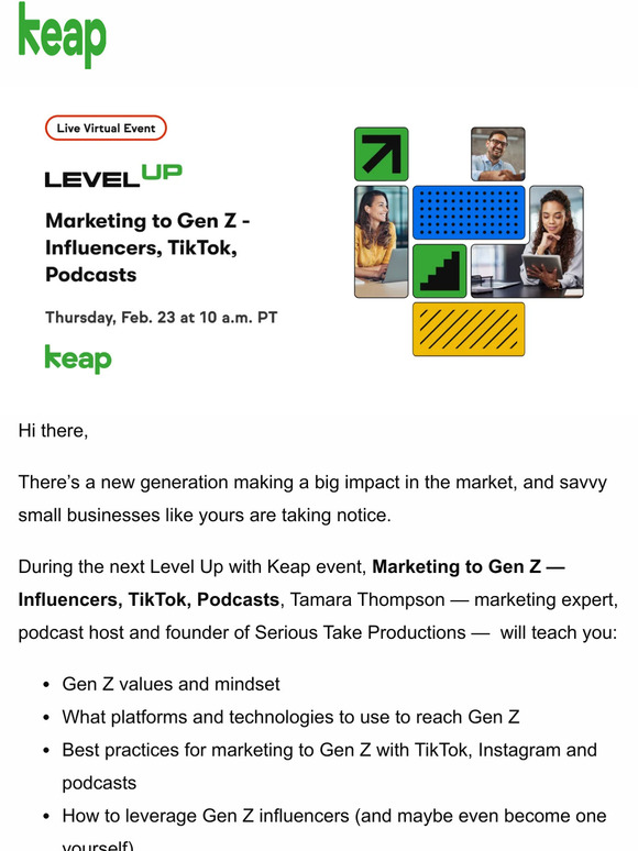 Keap - Deeplink: Last chance: Learn to market to Gen Z | Milled
