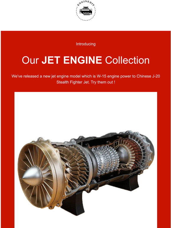 Enginediy: J-20 Stealth Fighter Jet W-15 Engine Model Kit from ...