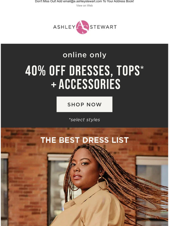 Ashley Stewart: Best Dress List: Easy breezy styles for spring | Milled