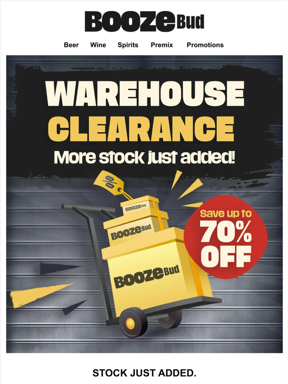 Boozebud: 📢 PSA: Fresh stock just added to our Warehouse Clearance ...