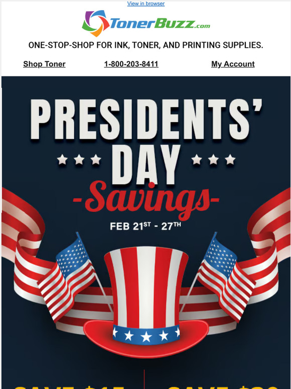 Toner Buzz: Our Presidents' Day Savings Continue 🎊 | Milled
