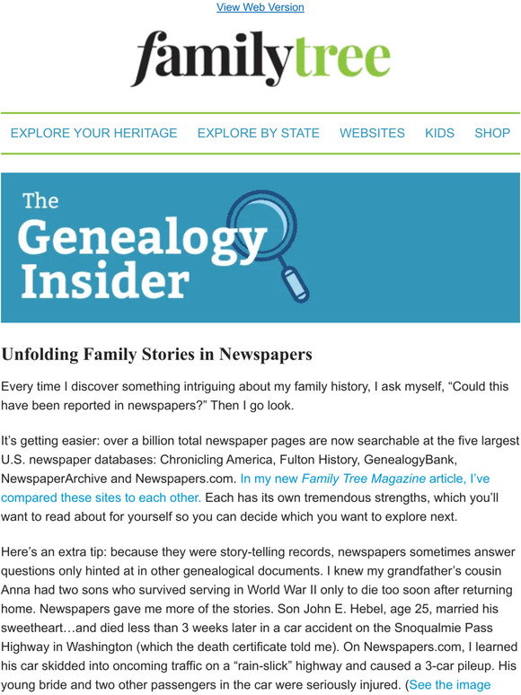 Family Tree Magazine: The Genealogy Insider: Unfolding Family Stories ...