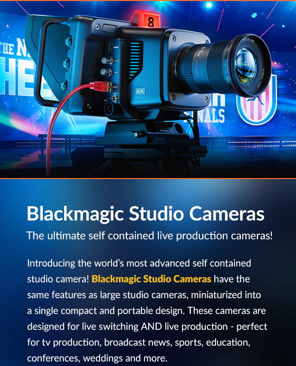 Adorama: New Blackmagic Design ATEM TV Studio & Studio Camera 6K Pro ...