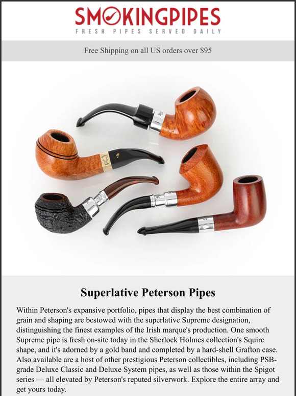 Smokingpipes: Superlative Peterson Pipes | Supreme, Spigot, PSB, and ...