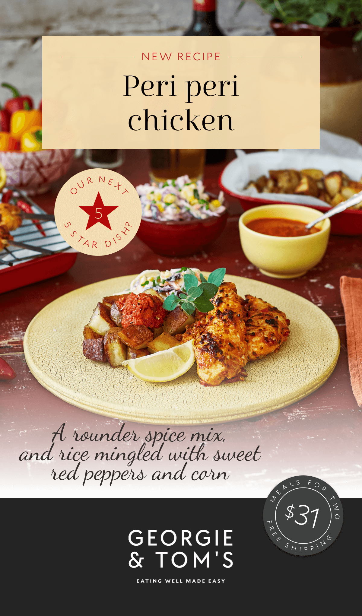 Georgie & Tom's: New recipe Peri peri chicken - with a rounder spice ...
