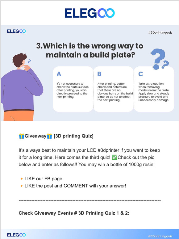 ELEGOO: 🎁🎁Win Giveaways by commenting on the answer to the questions ...