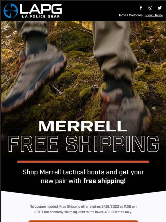 LA Police Gear: Get your new Merrell boots with FREE shipping | Milled