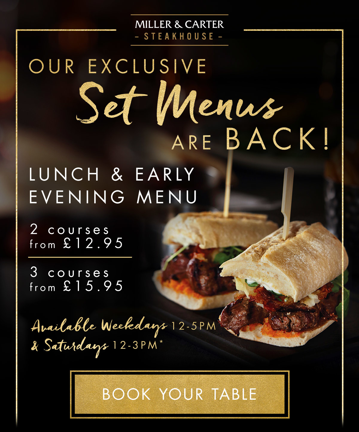 Miller & Carter: Our exclusive set menus are back! | Milled