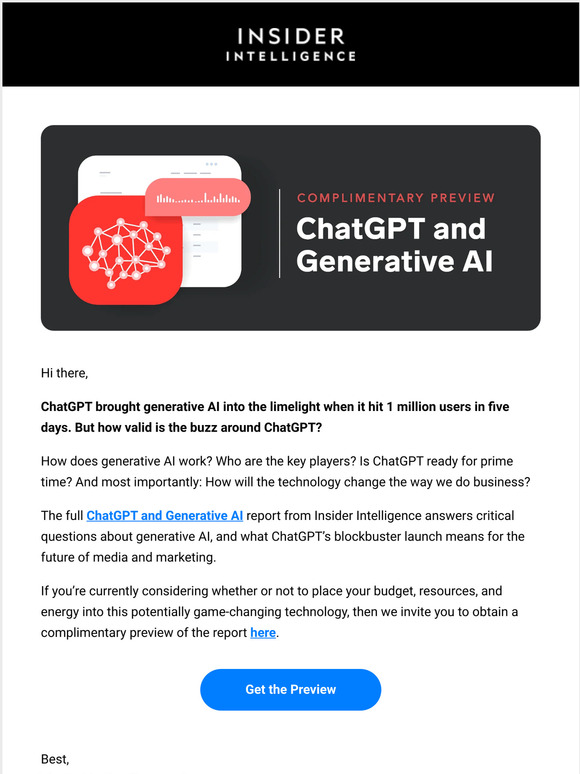 Insider Intelligence: [Report Preview] ChatGPT and Generative AI | Milled