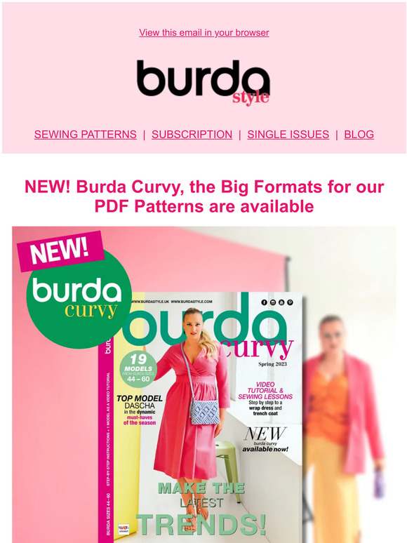 BurdaStyle: Burda Curvy - The Big Format for our PDF Patterns are here ️ | Milled