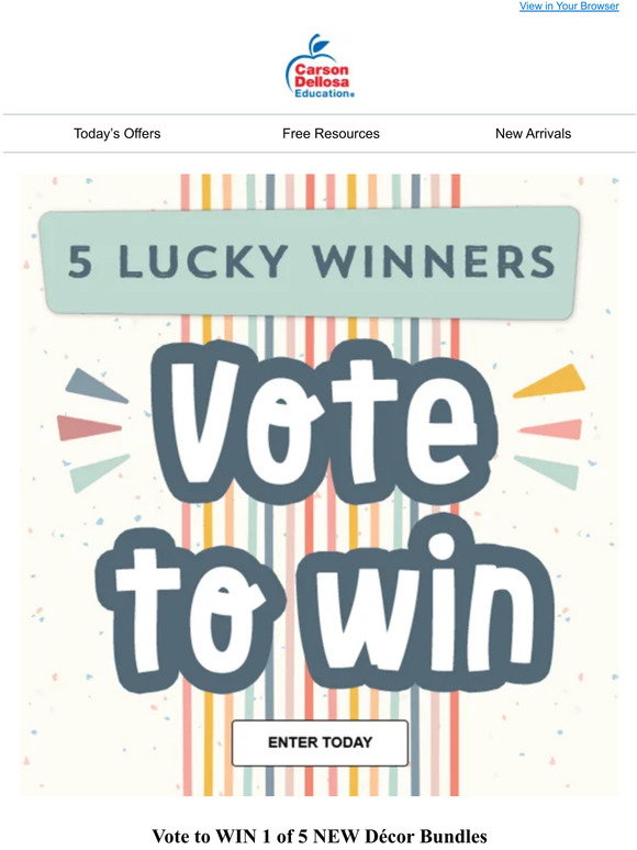 Carson-Dellosa Education: Vote to Win New Classroom Décor | Milled