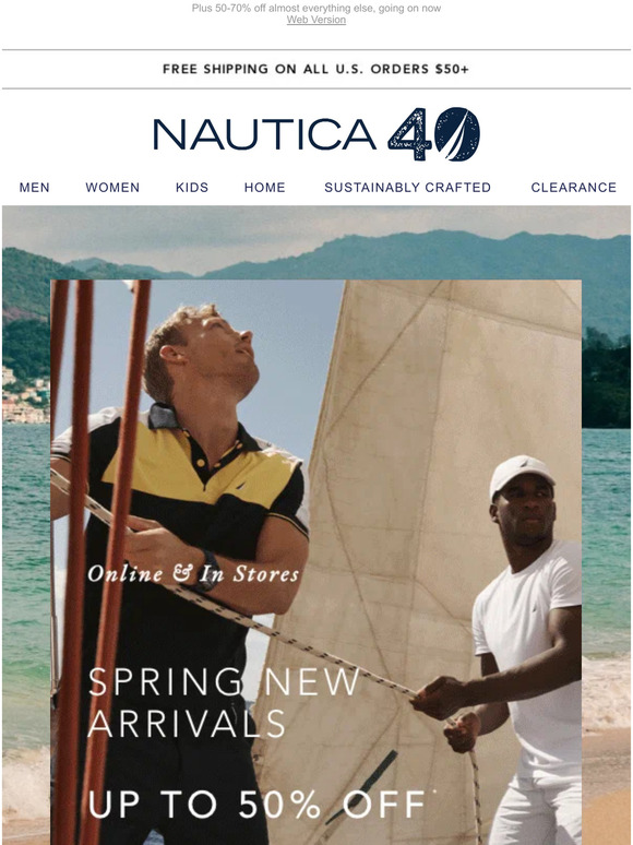 Nautica: In stores now: Up to 50% off new arrivals! 🛍️ | Milled